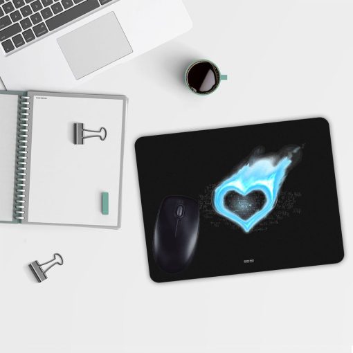 Burning Blue Heart Mouse Pad - Zapvi