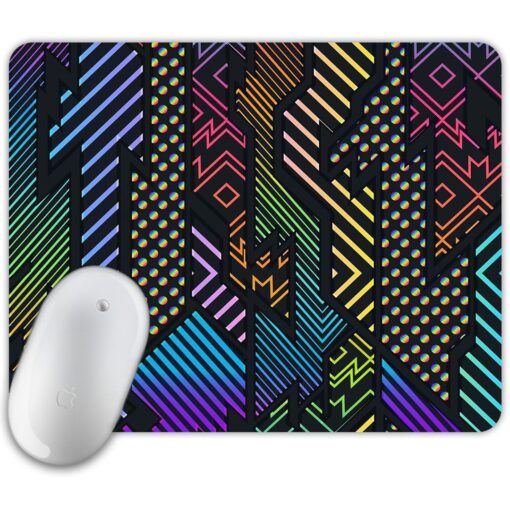 Neon Color Geometric Mouse Pad - Zapvi