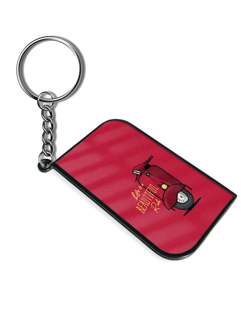 Buy Life Is Beautiful Rides Printed Curverectangle Keychain at ₹ 29 Only
