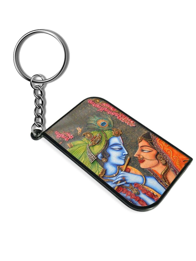 Buy Lord Radha Krishna Flute Art Printed Curverectangle Keychain at ...