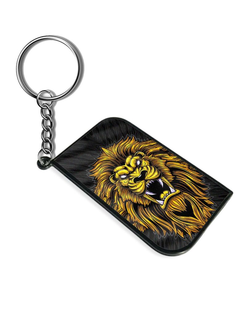 Buy Lion Roar Vector Printed Curverectangle Keychain at ₹ 29 Only