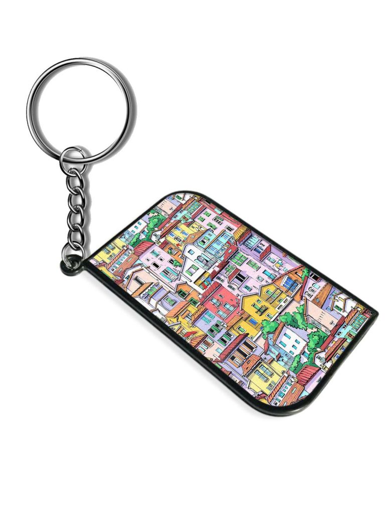 Buy Europe Old Town Printed Curverectangle Keychain at ₹ 29 Only