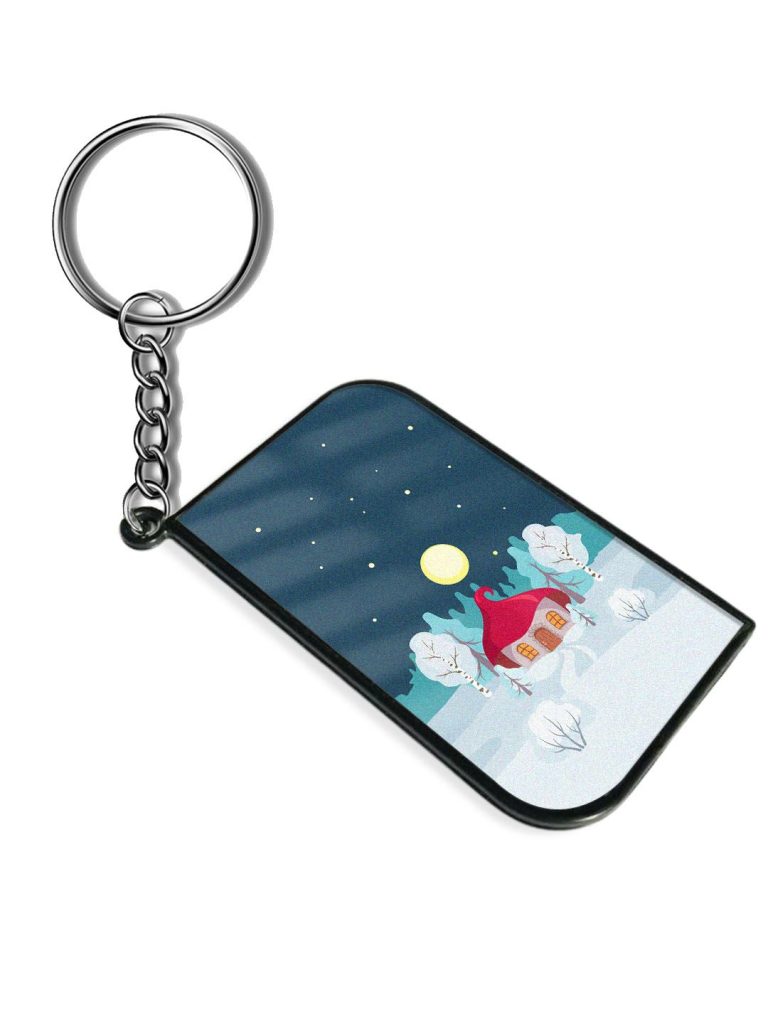 Buy Moon Illustrator Design Printed Curverectangle Keychain at ₹ 29 Only