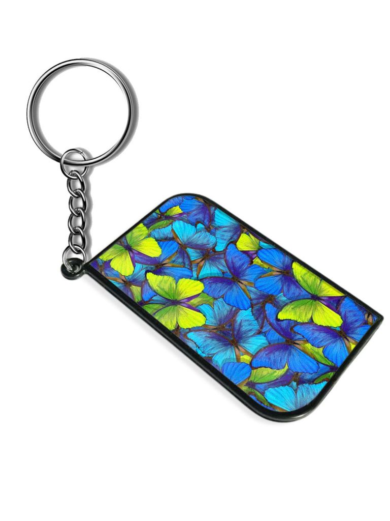 Buy Butterfly Morpho Wings Printed Curverectangle Keychain at ₹ 29 Only