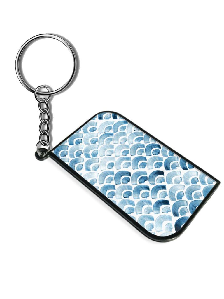 Buy Wave Pattern Watercolor Printed Curverectangle Keychain at ₹ 29 Only