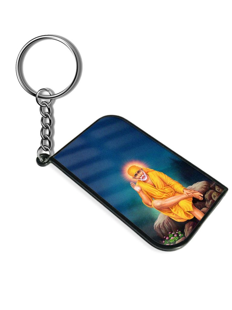 Buy Sai Baba Indian Printed Curverectangle Keychain at ₹ 29 Only