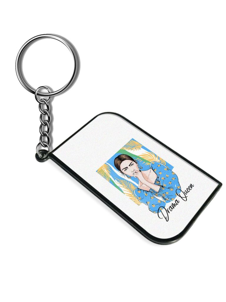 Buy Fashion Illustration Drama Printed Curverectangle Keychain at ₹ 29 Only