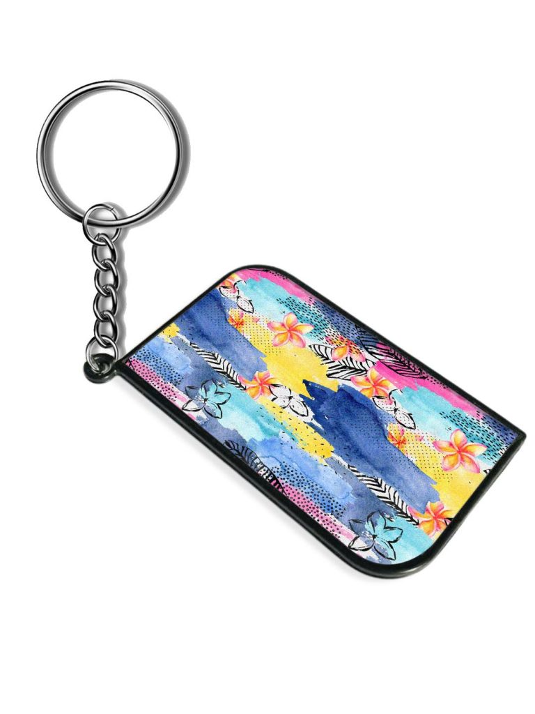 Buy Abstract Watercolor Ink Printed Curverectangle Keychain at ₹ 29 Only