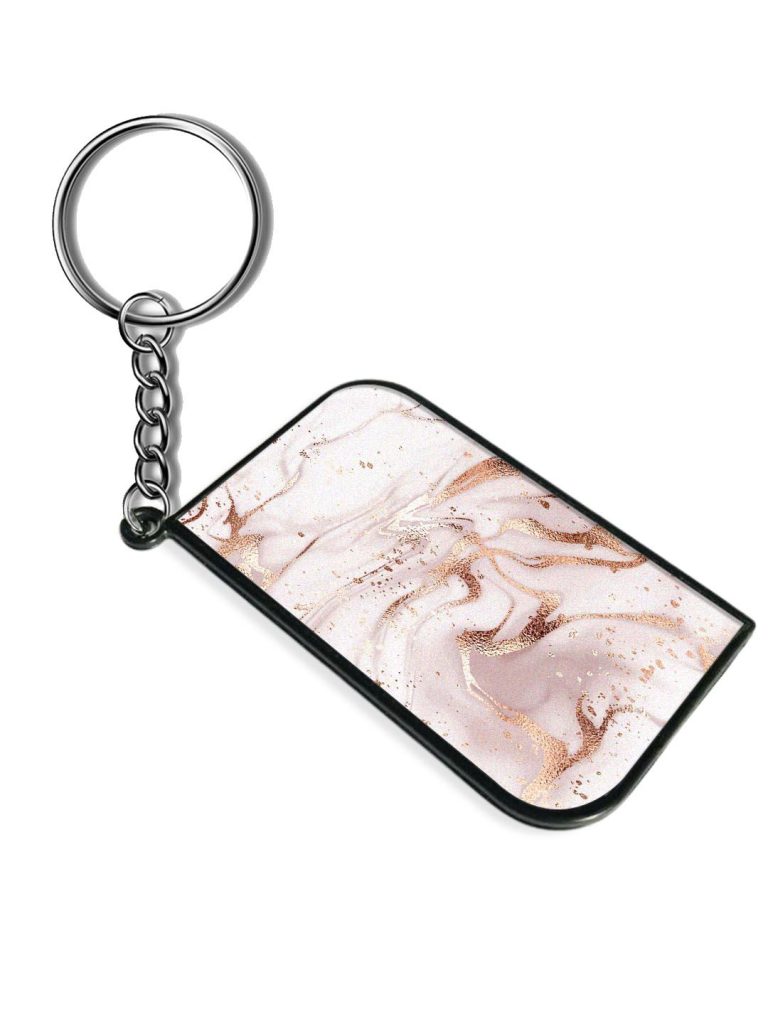 Buy Liquid Abstract Marble Printed Curverectangle Keychain at ₹ 29 Only