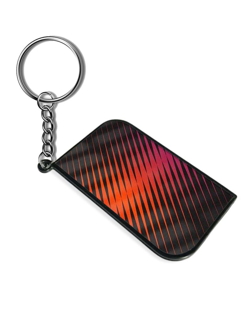 Buy Trendy Halftone Line Printed Curverectangle Keychain at ₹ 29 Only