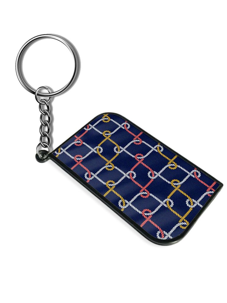 Buy Seamless Nautical Rope Printed Curverectangle Keychain at ₹ 29 Only