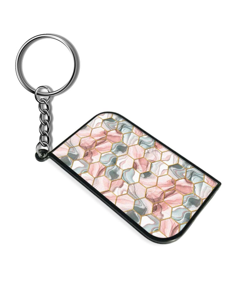 Buy Hexagon Seamless Texture Printed Curverectangle Keychain at ₹ 29 Only