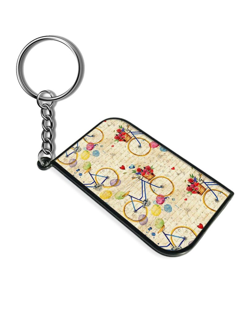 Buy Hand Drawn Watercolor Printed Curverectangle Keychain at ₹ 29 Only