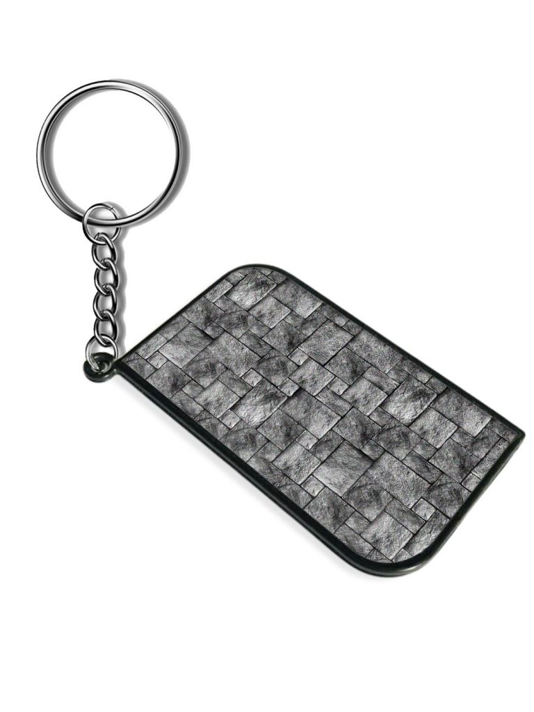 Buy Seamlessly Stony Wall Printed Curverectangle Keychain at ₹ 29 Only