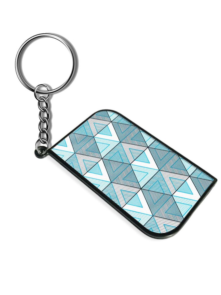 Buy Geometric Cubes Abstract Printed Curverectangle Keychain at ₹ 29 Only