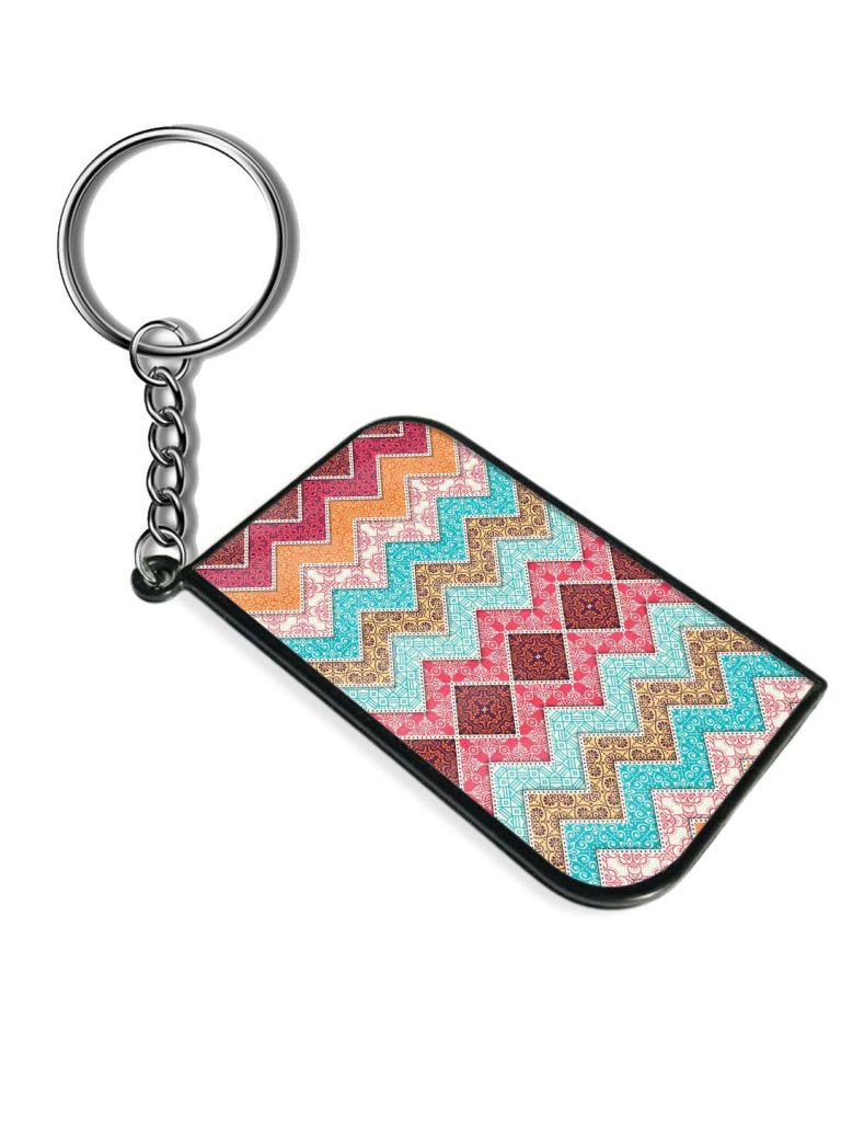 Buy Seamless Pattern Tile Printed Curverectangle Keychain at ₹ 29 Only