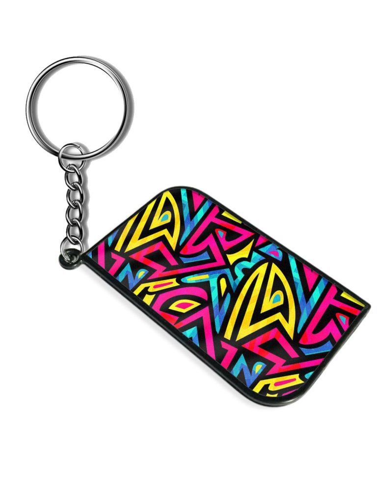 Buy Bright Graffiti Seamless Printed Curverectangle Keychain at ₹ 29 Only