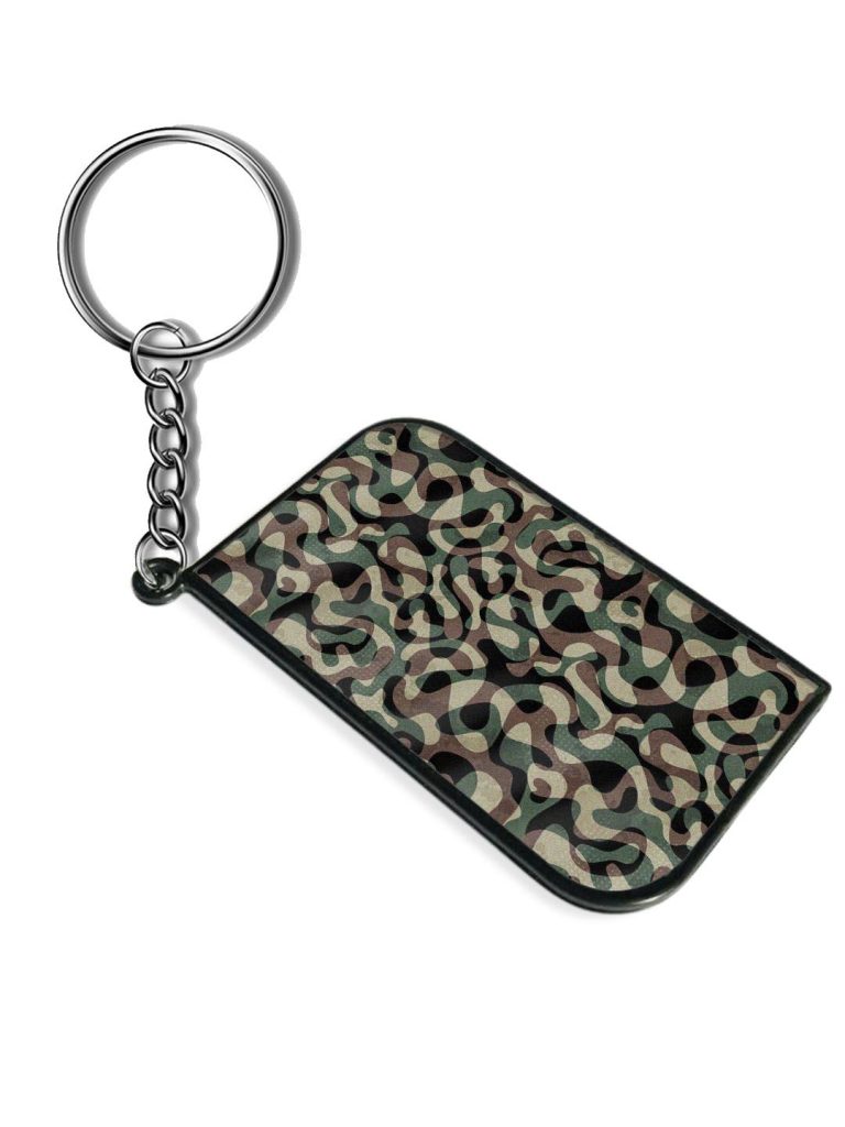 Buy Camouflage Seamless Pattern Printed Curverectangle Keychain at ₹ 29 ...
