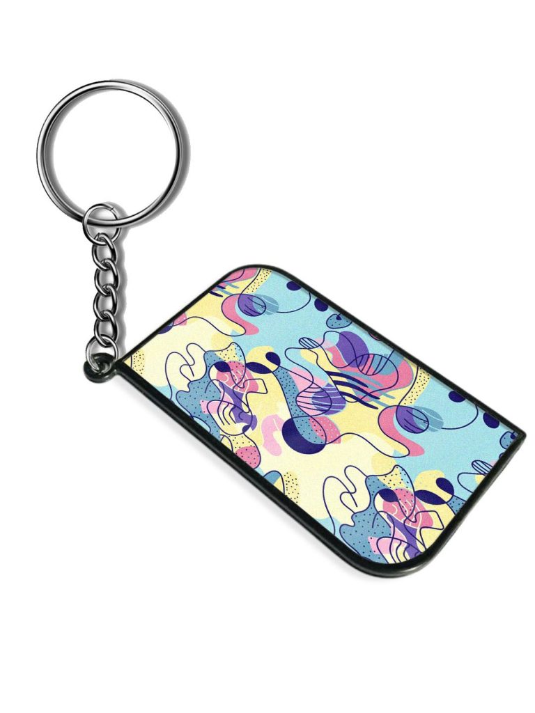 Buy Seamless Backdrops Hand Printed Curverectangle Keychain at ₹ 29 Only