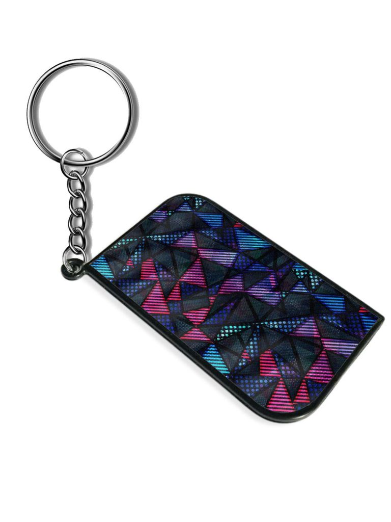 Buy Spectrum Color Triangle Printed Curverectangle Keychain at ₹ 29 Only