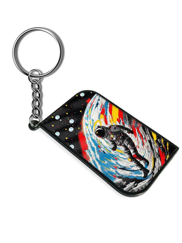 Buy Astronaut Art Printed Curverectangle Keychain at ₹ 29 Only