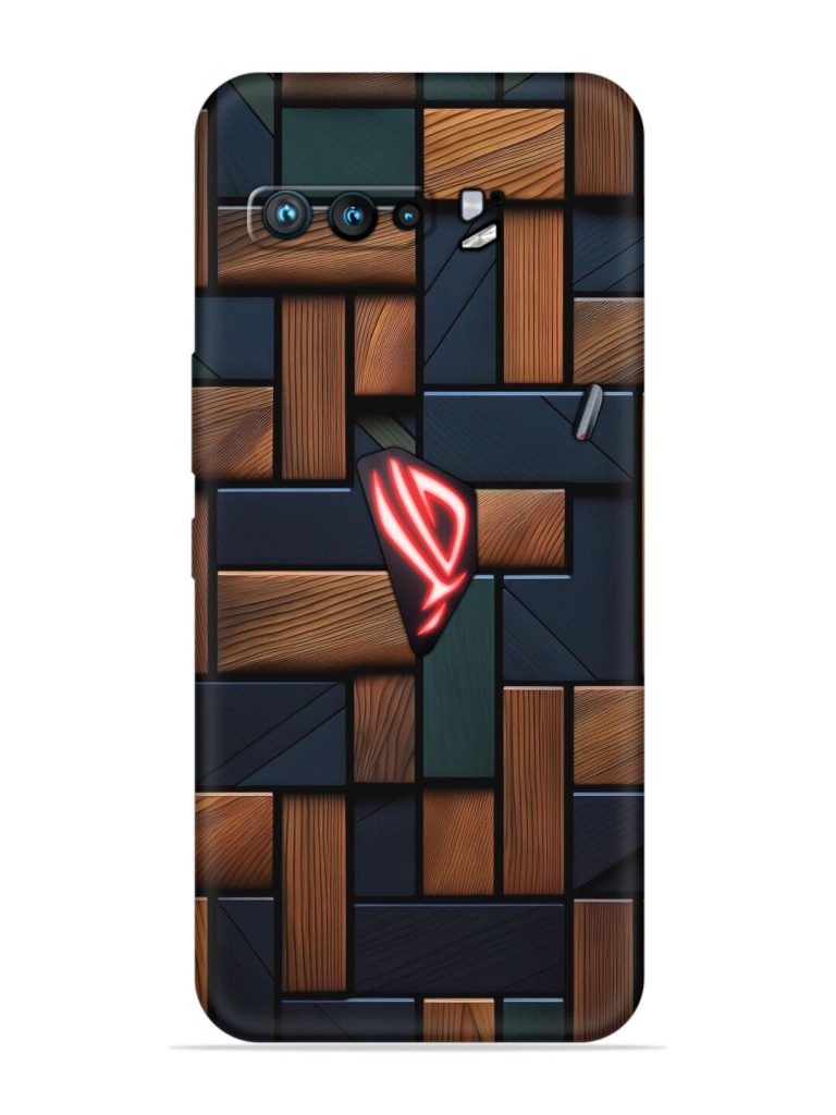 Buy Wooden Background Cubes Embossed Soft Silicone Case for Asus Rog 3 ...