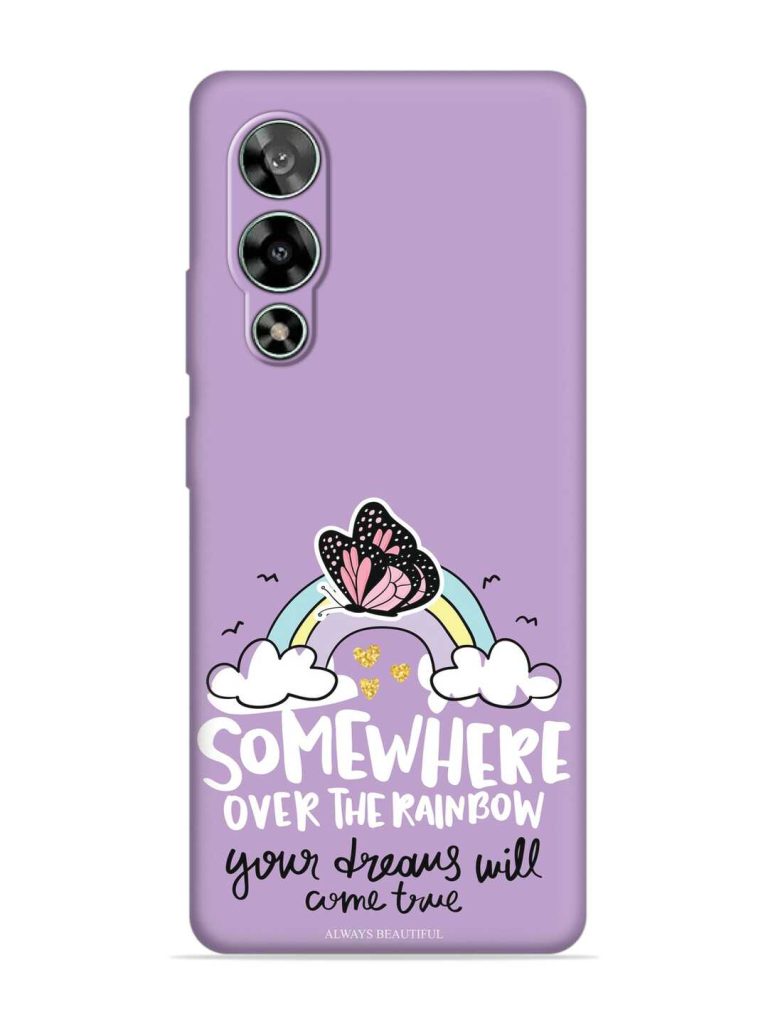 Buy Rainbow Butterfly Design Embossed Soft Silicone Case for Lava Storm ...