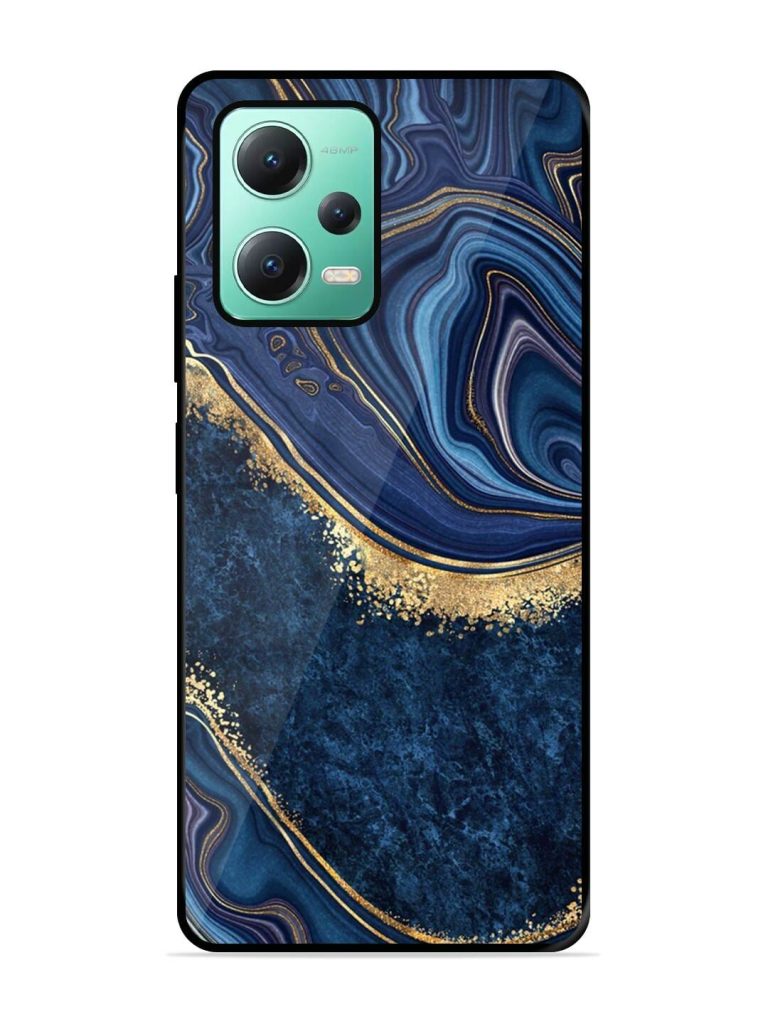 Buy Abstract Background Blue Glossy Metal TPU Phone Cover for Poco X5 ...