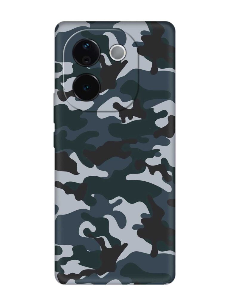 Buy Dark Blue Army Military Art Embossed Soft Silicone Case for Vivo T3 ...