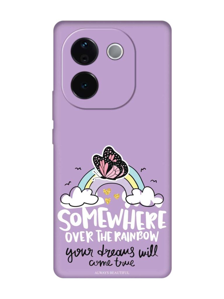 Buy Rainbow Butterfly Design Embossed Soft Silicone Case for Vivo T3 ...