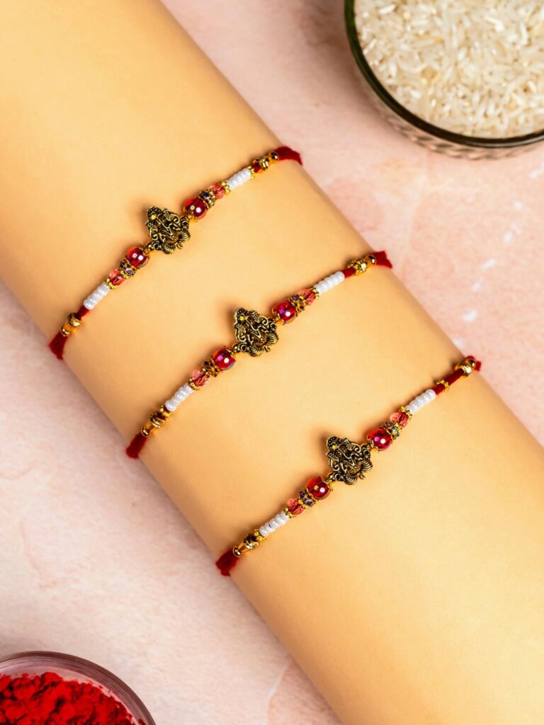 Heart Symbol Rakhi Set with Crystal Pearls (2 pcs) | Rakhi Online for ...